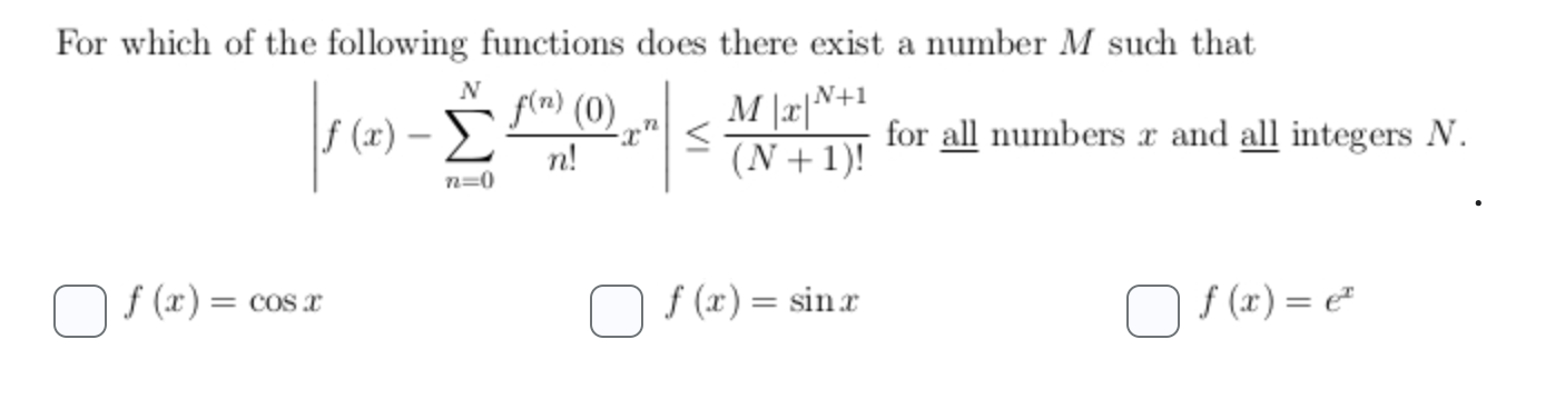 For which of the following functions does there exist | Chegg.com