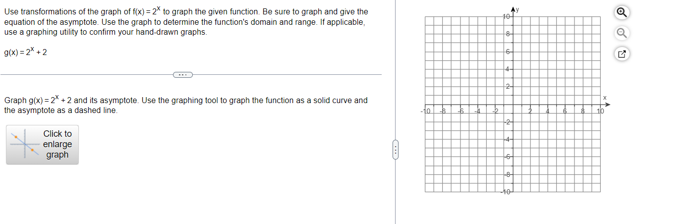 Solved Use transformations of the graph of f(x)=2x to graph | Chegg.com