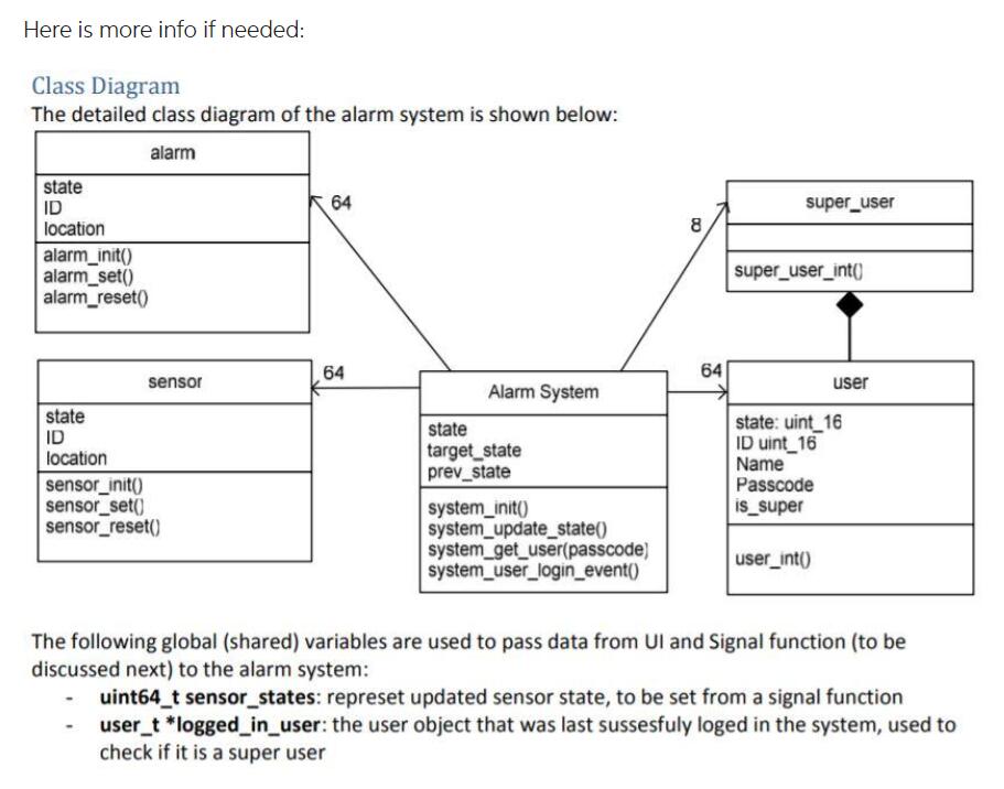 Solved Write C language to implement given state diagram | Chegg.com