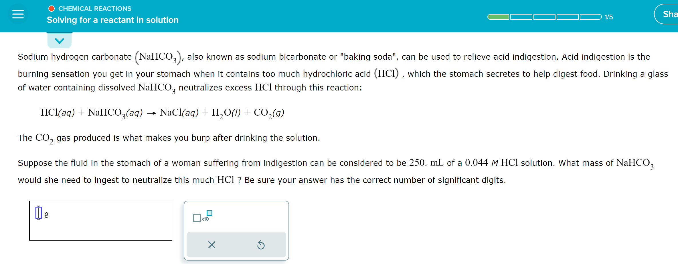 Solved Sodium hydrogen carbonate (NaHCO3), also known as | Chegg.com