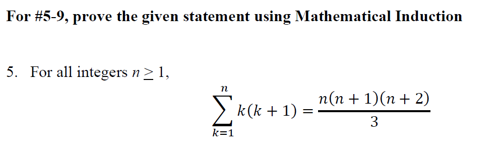 Solved For #5-9, prove the given statement using | Chegg.com