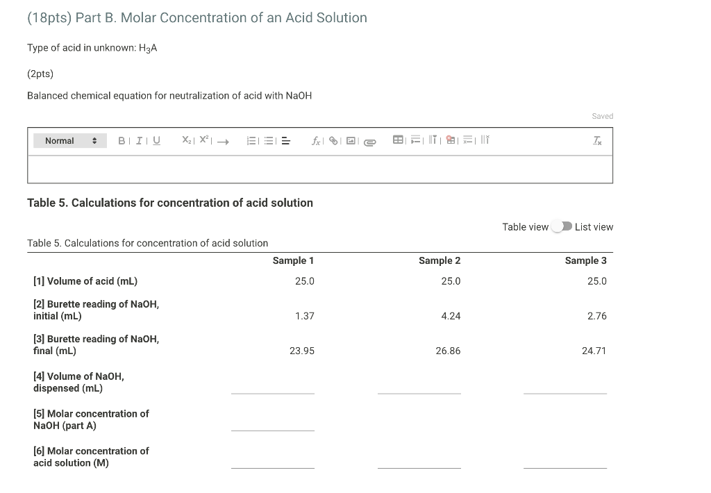Solved (14pts) Part A. Standardization of a Sodium Hydroxide | Chegg.com