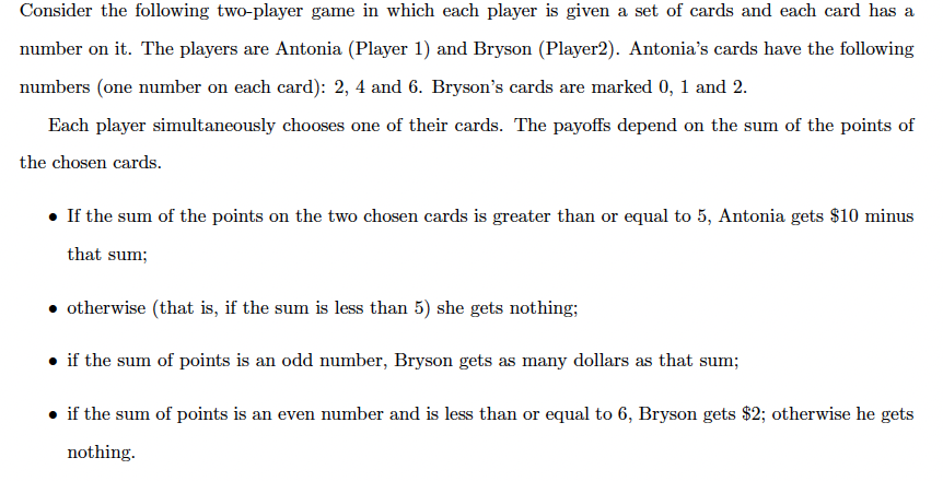 Consider the following two-player game in which each | Chegg.com