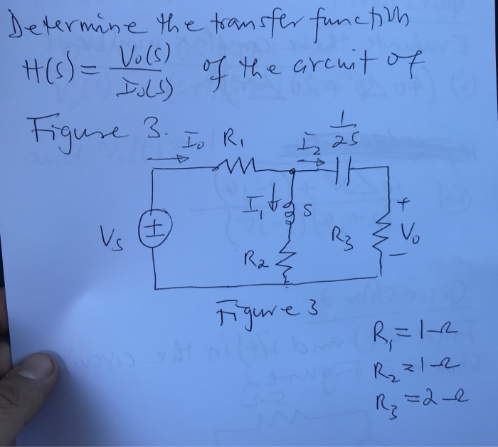 Solved Determine the transfer function H(s) = | Chegg.com