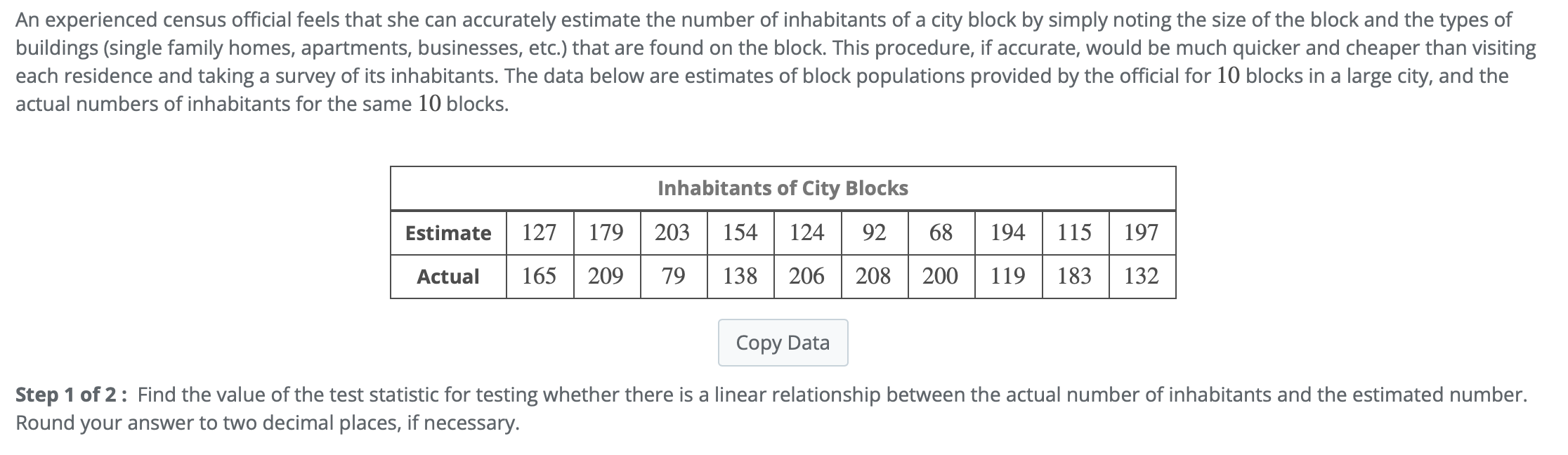 Solved An experienced census official feels that she can | Chegg.com