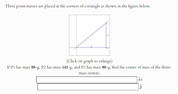 Solved Three point masses are placed at the corners of a | Chegg.com