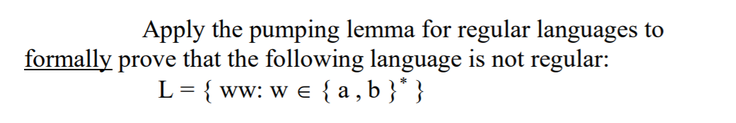 Solved Apply the pumping lemma for regular languages to | Chegg.com