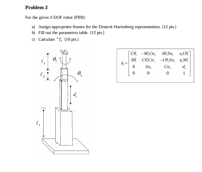 Solved by an EXPERT Problem 2For the given 3-DOF robot | Chegg.com