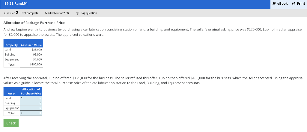 Solved E9-2B.Rand.01 BeBook Print Question 2 Not complete | Chegg.com