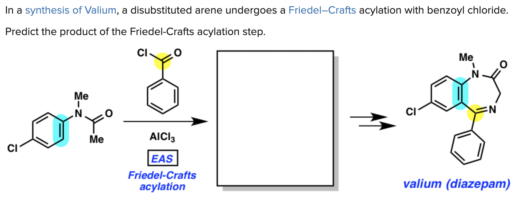 Solved In a synthesis of Valium, a disubstituted arene | Chegg.com