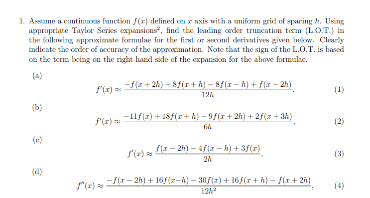 Solved 1. Assume a continuous function f(x) defined on x | Chegg.com