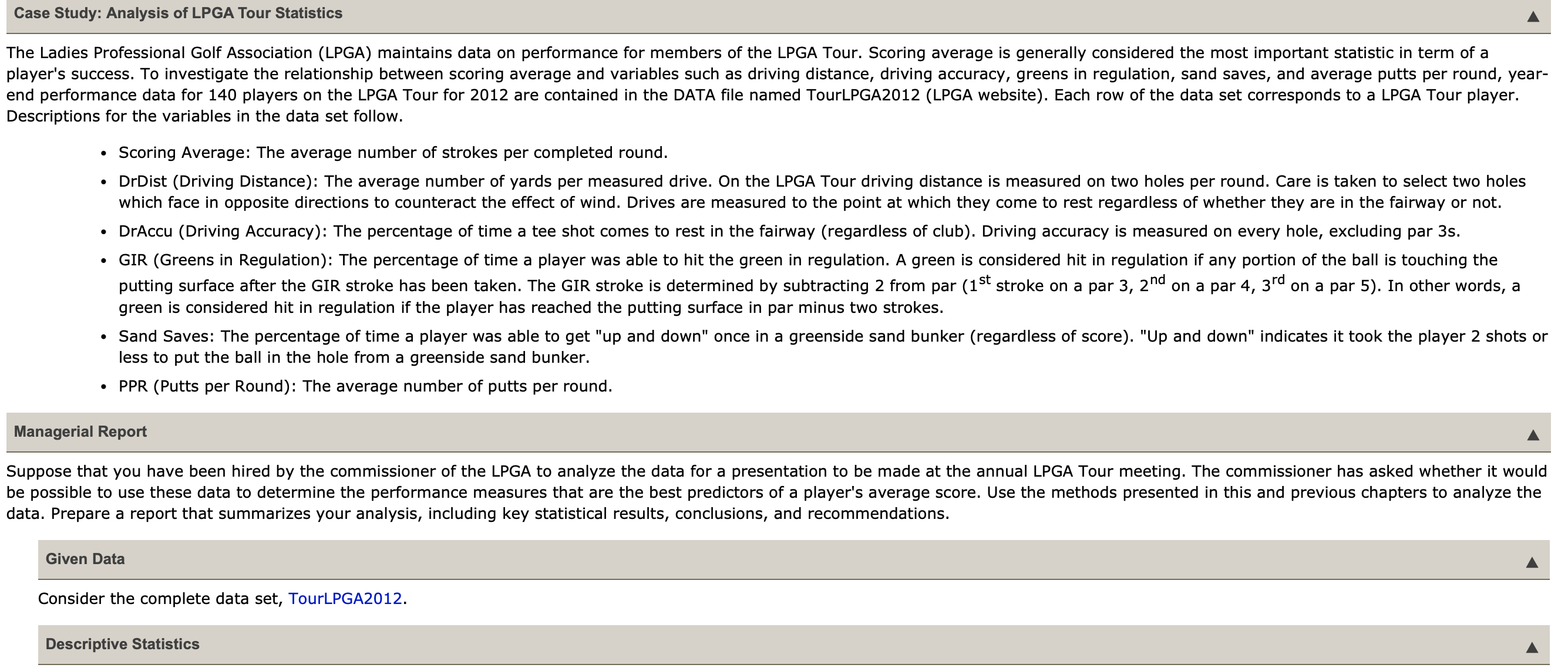 Solved Descriptions for the variables in the data set | Chegg.com
