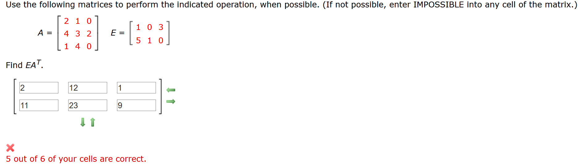 Solved Use the following matrices to perform the indicated | Chegg.com