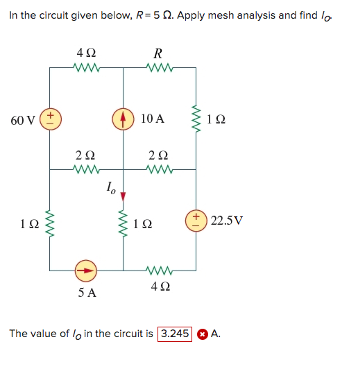 Solved In the circuit given below, R=5Ω. Apply mesh analysis | Chegg.com