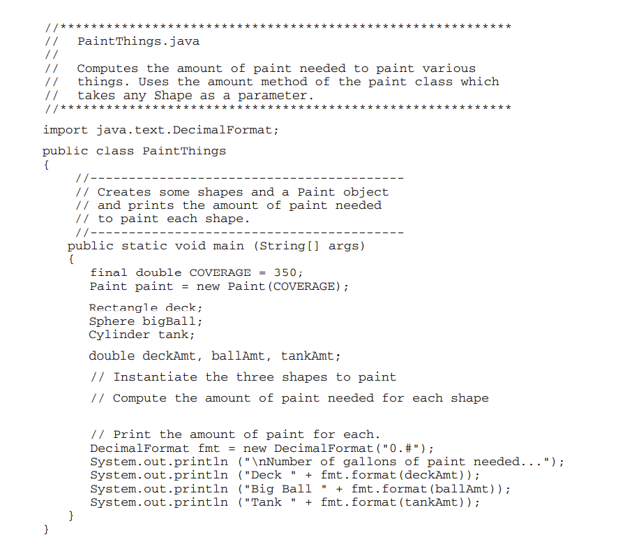 Solved Exercise 2 -- Painting Shapes – the formula for the | Chegg.com