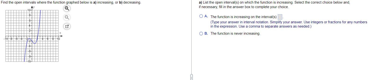 Solved a) List the open interval(s) on which the function is | Chegg.com
