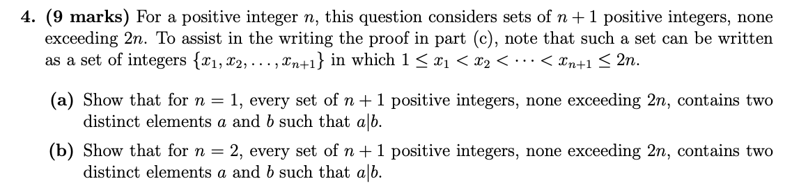 Solved 4. (9 marks) For a positive integer n, this question | Chegg.com