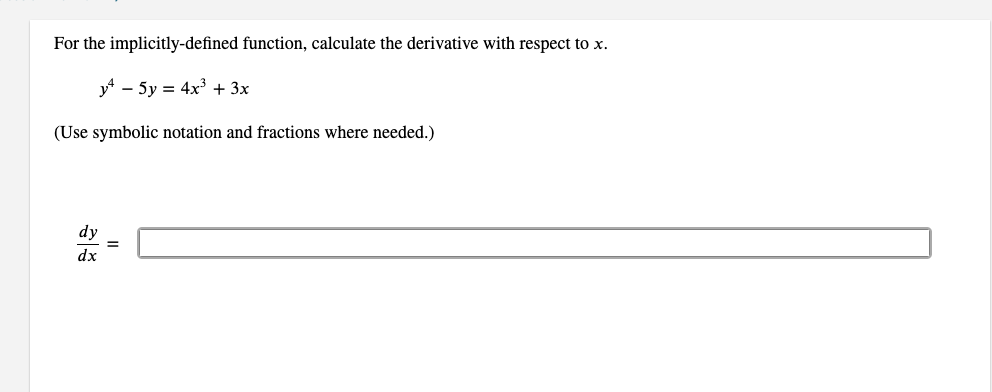 Solved For the implicitly-defined function, calculate the | Chegg.com