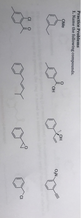 Solved Practice Problems 1. Name the following compounds. | Chegg.com