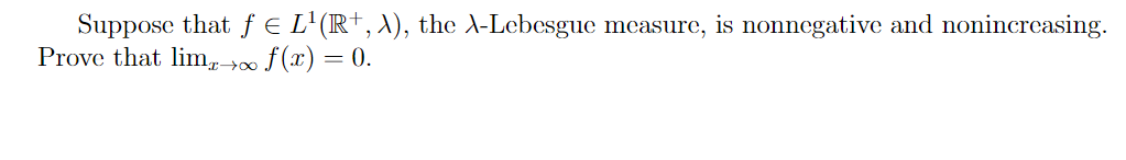 Solved Suppose That F∈l1 R λ The λ Lebesgue Measure Is