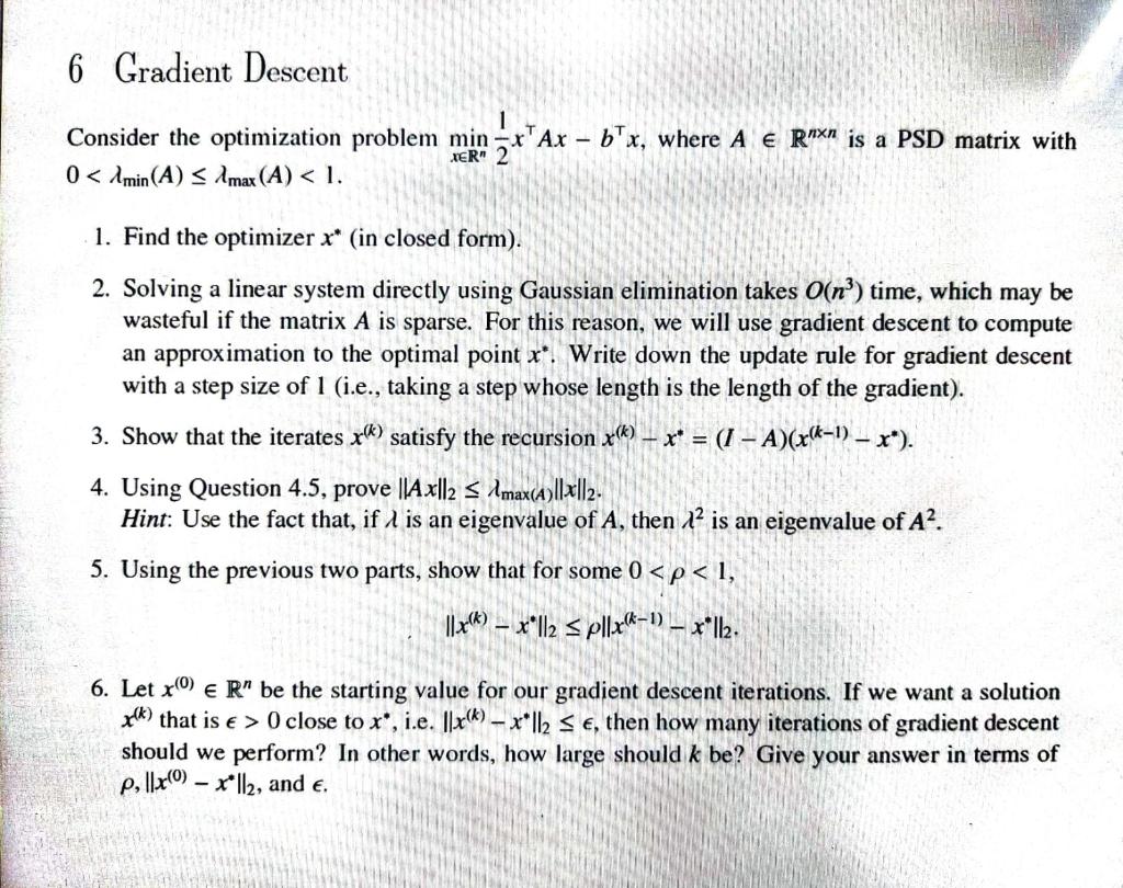 Solved 0 Gradient Descent Consider the optimization problem | Chegg.com