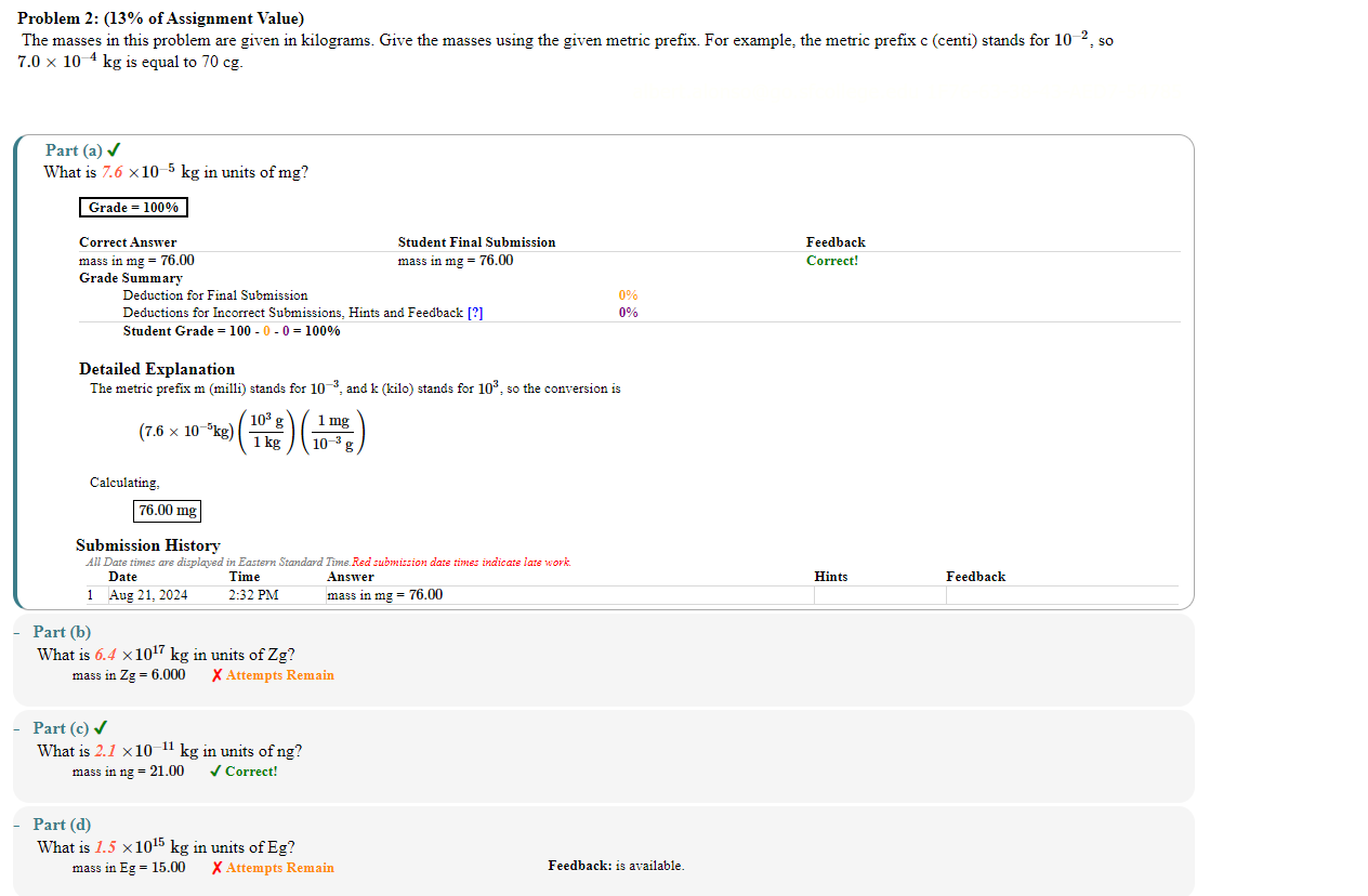 Problem 2: ( 13% ﻿of Assignment Value)The masses in | Chegg.com