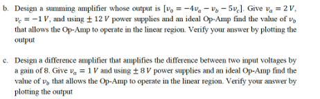 Solved Design a summing amplifier whose output is | Chegg.com