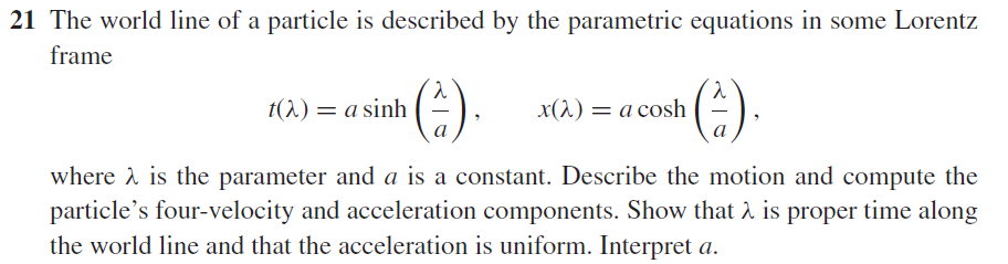 Solved 1 The world line of a particle is described by the | Chegg.com