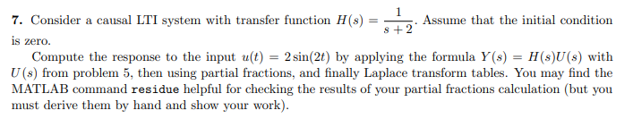 Solved 7. Consider a causal LTI system with transfer | Chegg.com