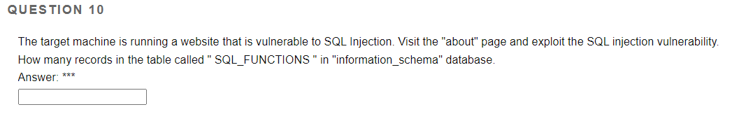 Solved QUESTION 10The target machine is running a website | Chegg.com