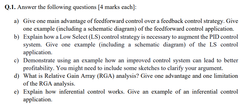 Solved Q.1. Answer the following questions [4 marks each]: | Chegg.com