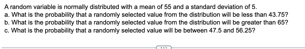 Solved A random variable is normally distributed with a mean | Chegg.com