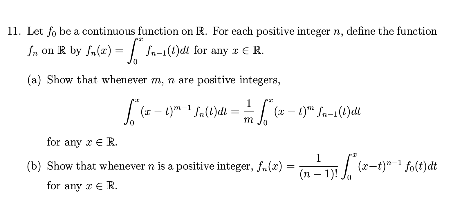 Solved Let f0 be a continuous function on R. For each | Chegg.com
