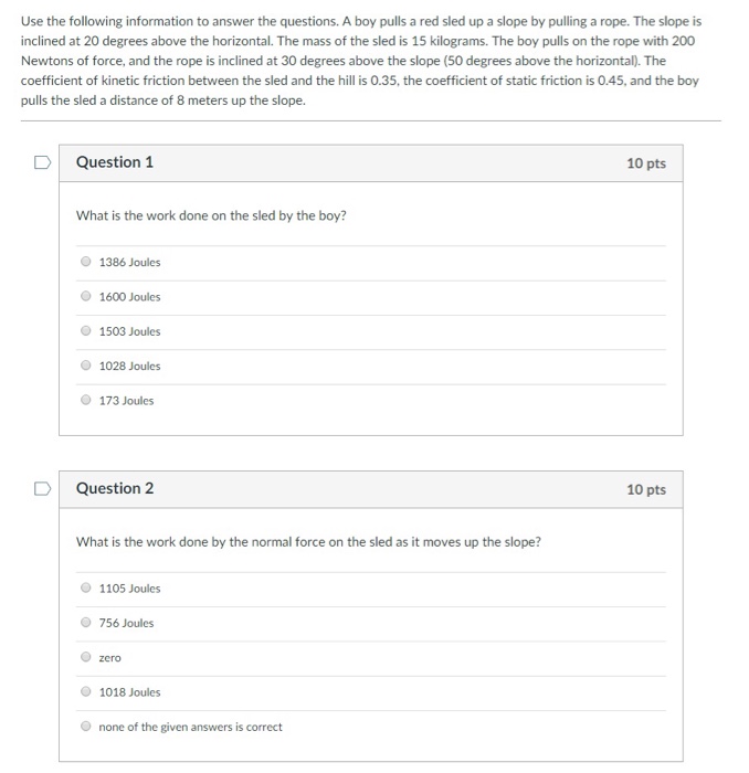Solved Use the following information to answer the | Chegg.com