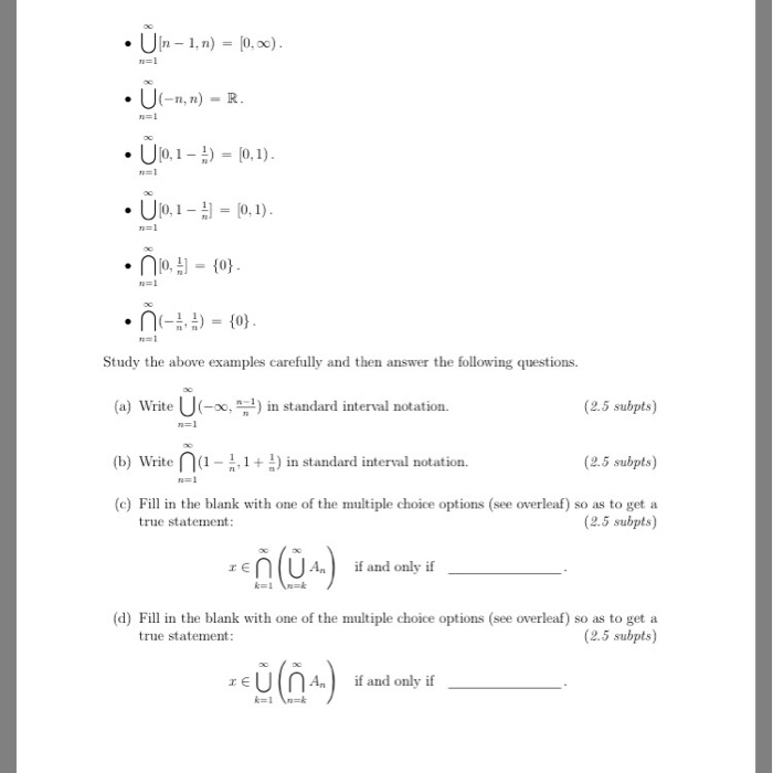 Solved Suppose we are given a set Sn for each n EN Then we | Chegg.com