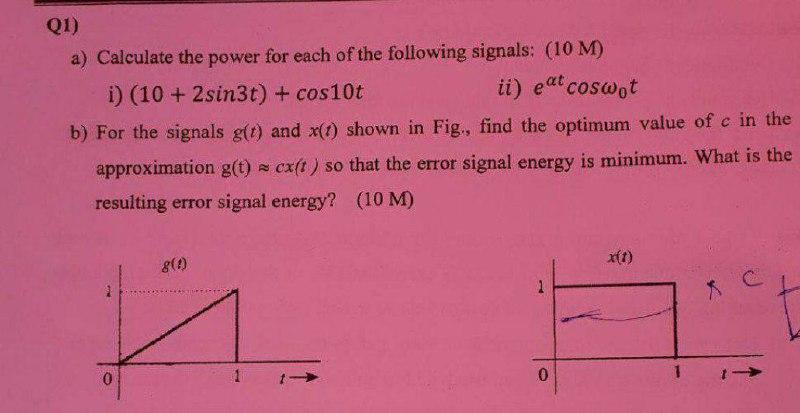 QI) a) Calculate the power for each of the following | Chegg.com