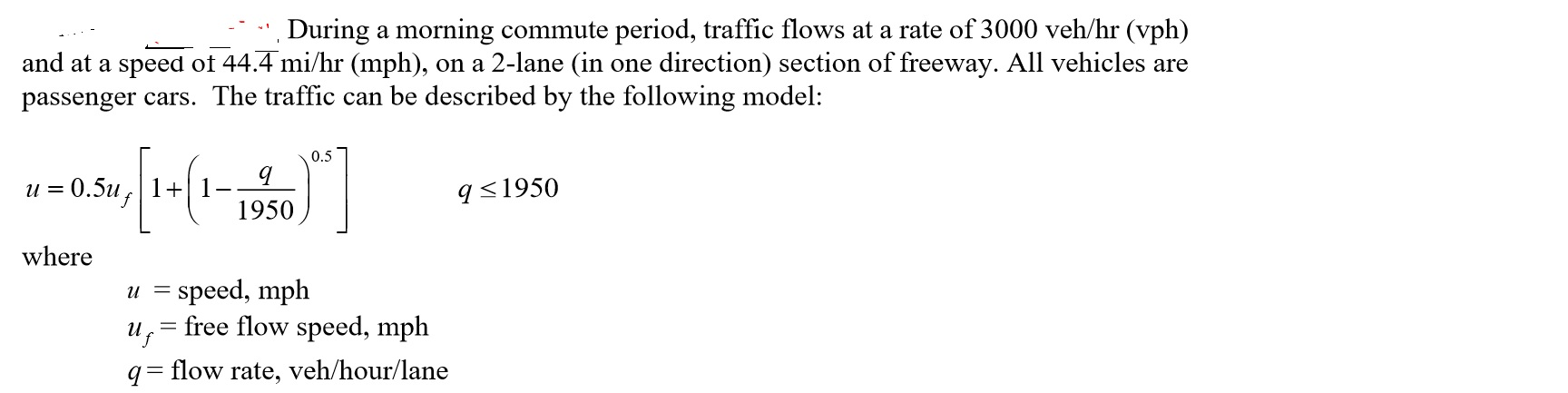 Solved Determine the free-flow speed, jam | Chegg.com