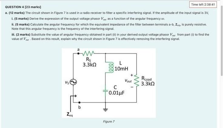 Solved Time left 2:38:41 QUESTION 4 (23 marks] a. (12 marks) | Chegg.com