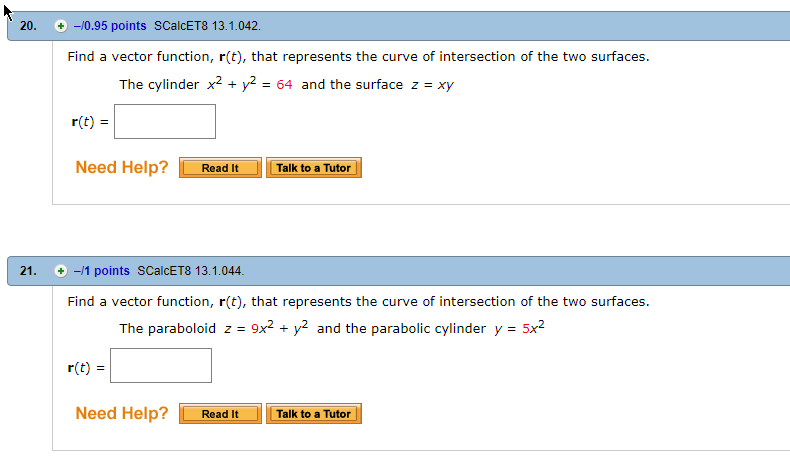 Solved -/0.95 points SCalcET8 13.1.042 20. Find a vector | Chegg.com