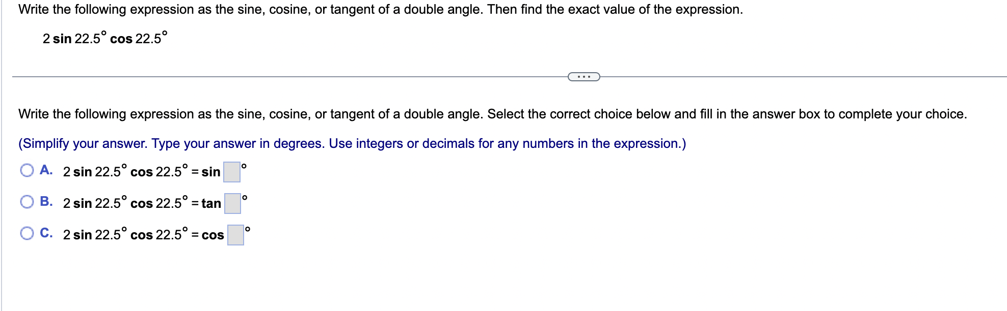 Solved Write the following expression as the sine, cosine, | Chegg.com