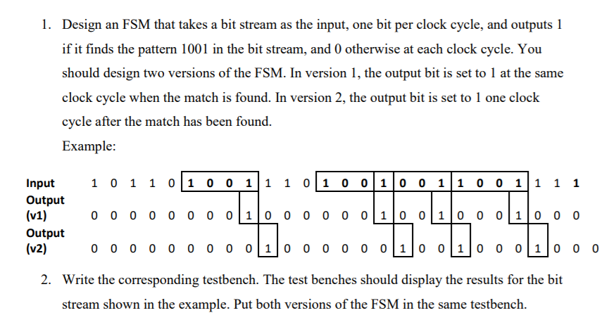 Solved Design an FSM that takes a bit stream as the input, | Chegg.com