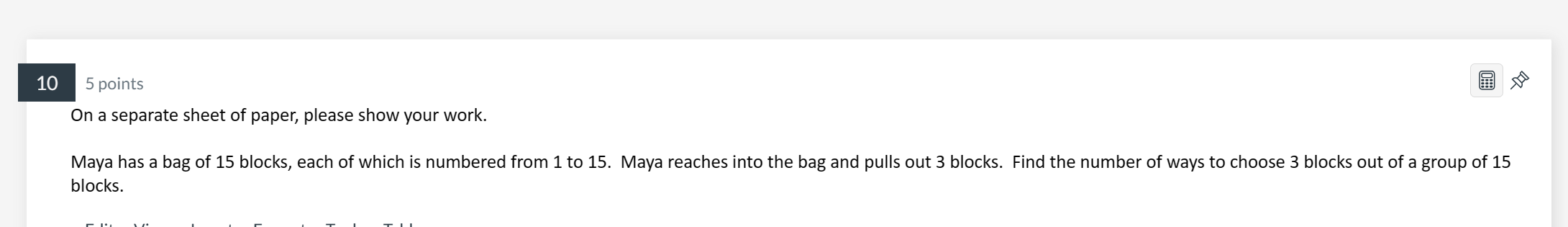 Solved 5 points On a separate sheet of paper, please show | Chegg.com