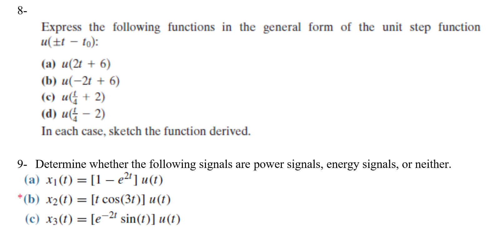 Solved Express the following functions in the general form | Chegg.com