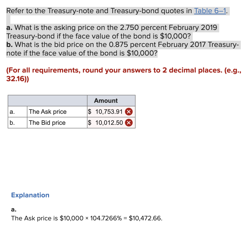 Solved Refer to the Treasury-note and Treasury-bond quotes | Chegg.com