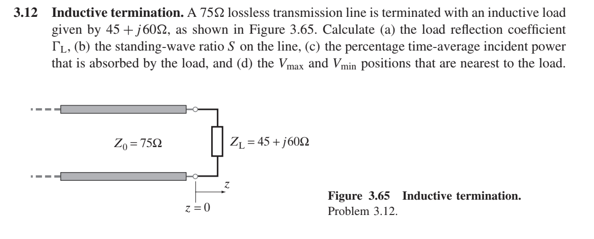 Solved Inductive termination. A 75 lossless transmission | Chegg.com