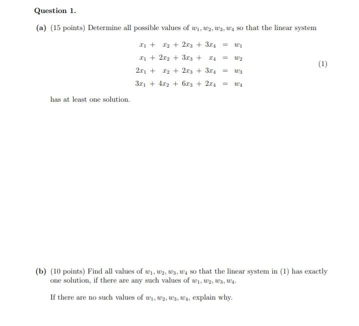 Solved Question 1. (a) (15 points) Determine all possible | Chegg.com