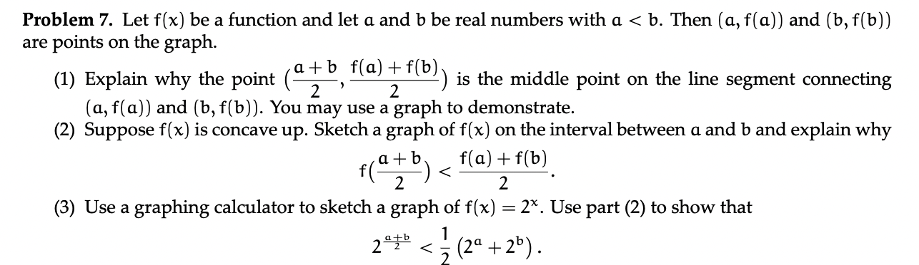 Solved Problem 7. Let f(x) be a function and let a and b be | Chegg.com