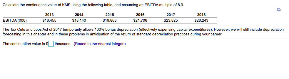 Solved Calculate the continuation value of KMS using the | Chegg.com