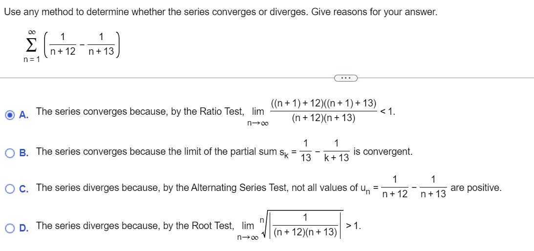 Solved Use any method to determine whether the series | Chegg.com