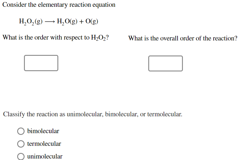 Solved Consider the elementary reaction equation H,02 | Chegg.com